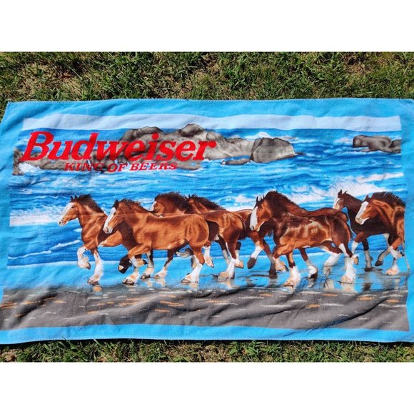 Budweiser | Bath | Vintage Budweiser Beach Towel | Poshmark